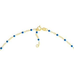 2mm Cobalt Blue Enamel Bead Station Chain Real 14K Yellow Gold 18" - Etsy