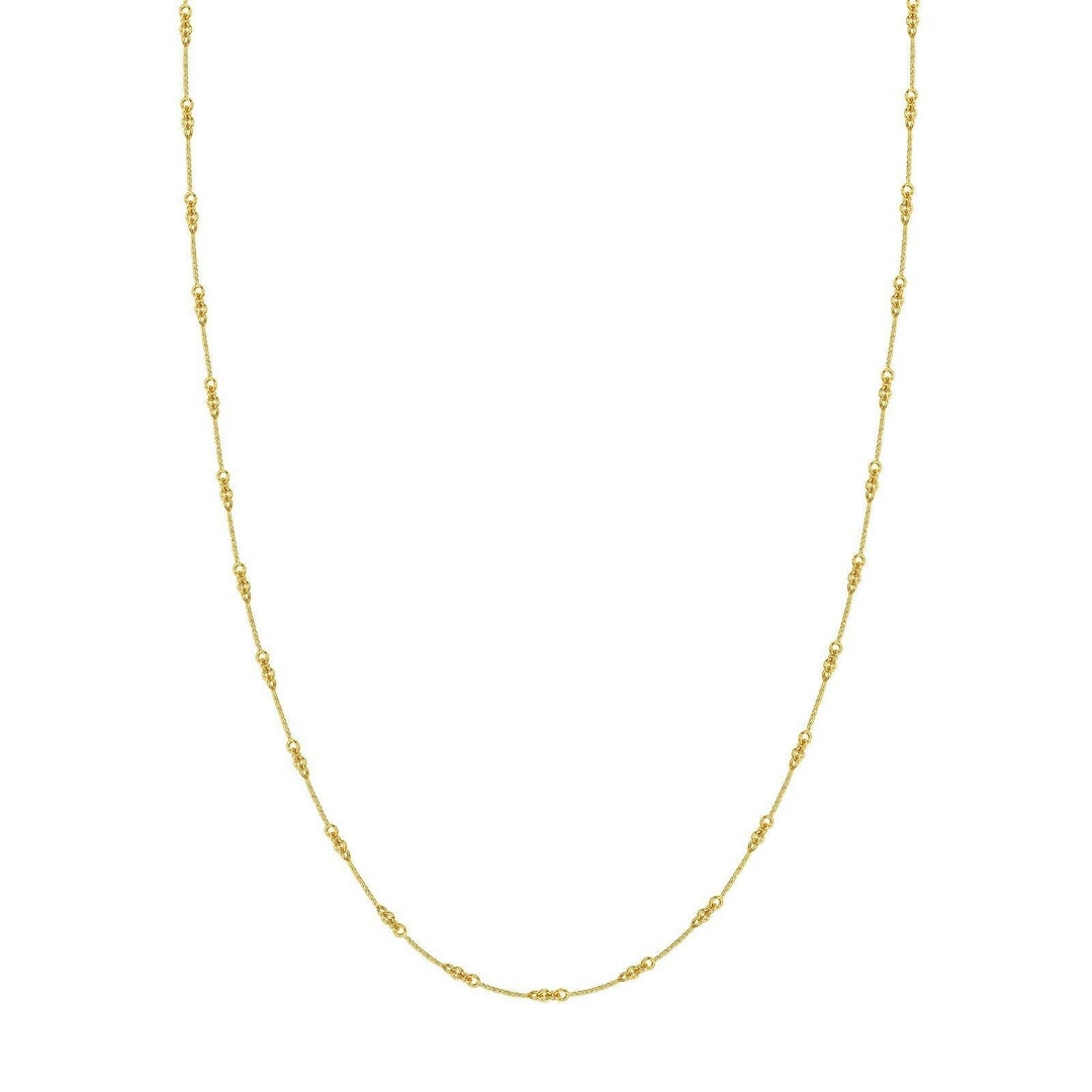 0.8mm Twisted Bar Cable Chain Necklace 14K Real Yellow Gold - Etsy