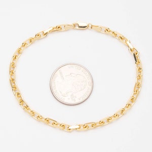 Chunky Box Chain Bracelet Real 14K Solid Yellow Gold All Sizes - Etsy