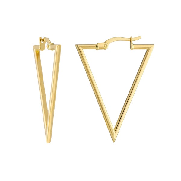 Gold Triangle Earrings - Etsy