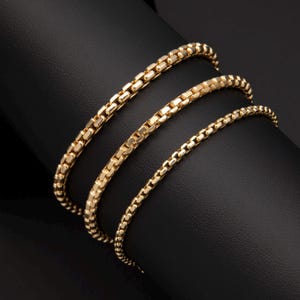 Round Box Link Bracelet 10K Yellow Gold All Sizes - Etsy
