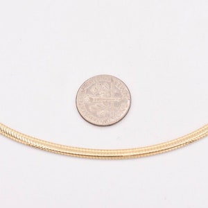 3mm Italian Reversible Omega Chain Necklace 14K Yellow Gold Clad Silver ...