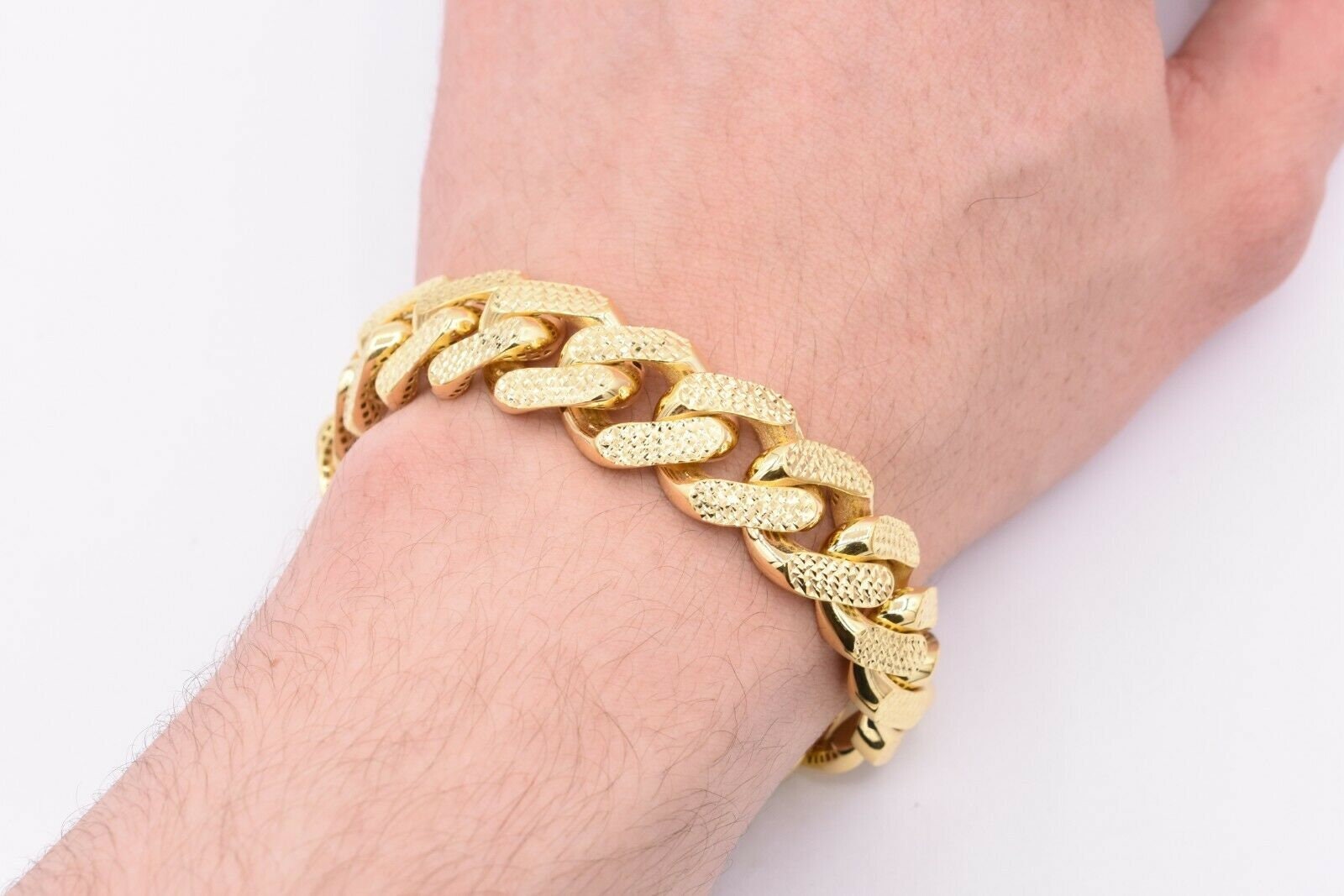 17mm Miami Cuban Royal Link Diamond Cut Box Clasp Bracelet | Etsy