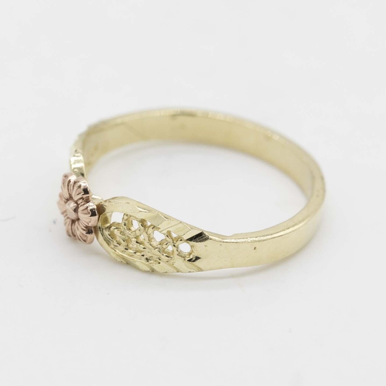 Baby Diamond Cut Flower Ring Real 10K Yellow Rose Gold Size 1 - Etsy