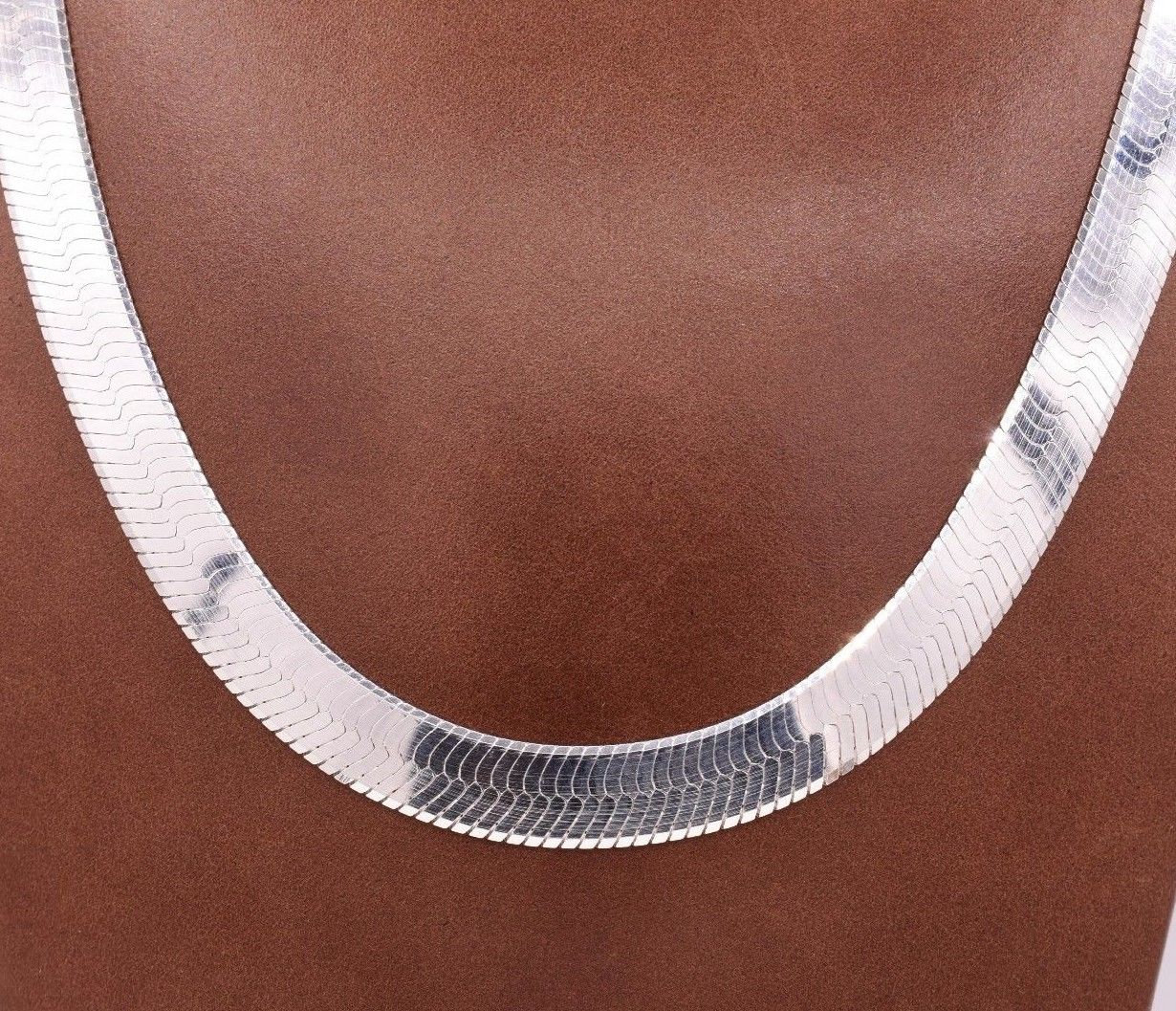 9mm Flexible Herringbone Chain Necklace Real Solid Sterling - Etsy