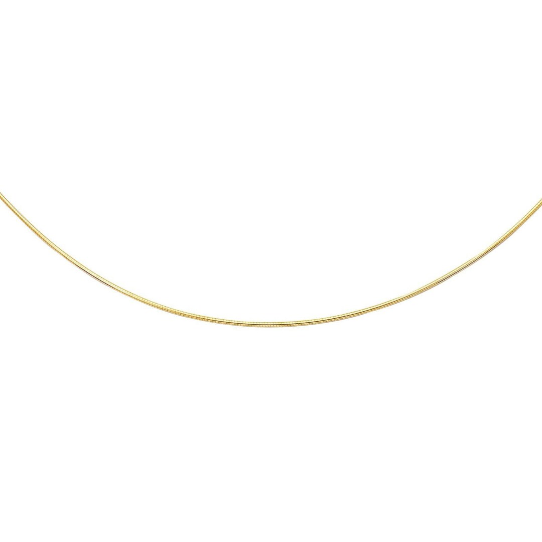 1.5mm Round Omega Chain Necklace Real Solid 14K Yellow Gold Screw off ...