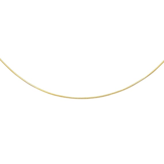1.5mm Round Omega Chain Necklace Real Solid 14K Yellow Gold - Etsy