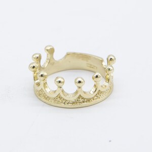 Shiny Crown Band Ring Solid Real 10K Yellow Gold All Sizes - Etsy