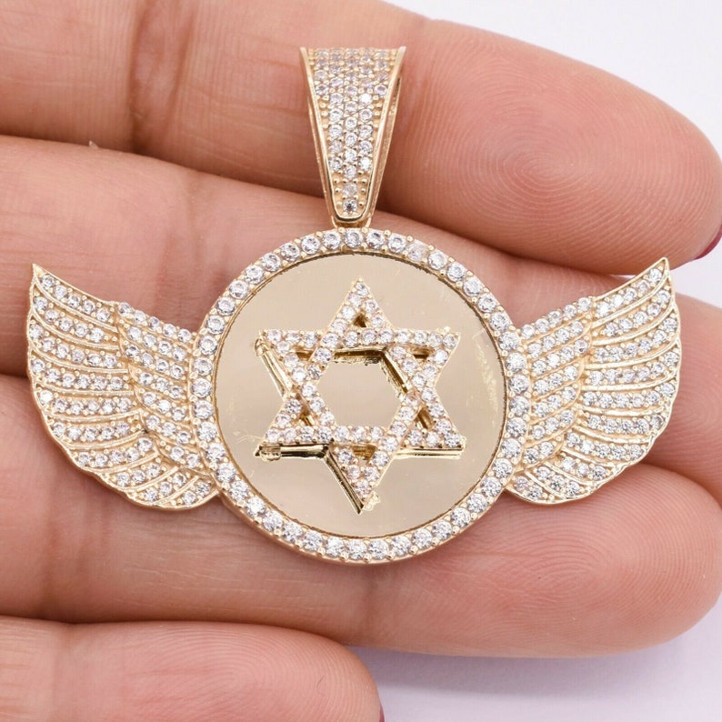 1 1/2 Star of David Wing CZ Medallion Frame Memory | Etsy
