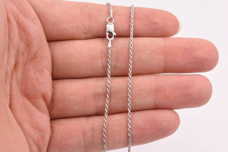 Tarnish-free Diamond Cut Rope Chain Necklace Real 925 Sterling Silver ...