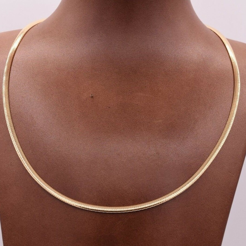 3mm Omega Gold Necklace - Etsy