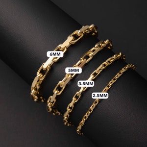 Chunky Box Chain Bracelet Real 14K Solid Yellow Gold All Sizes - Etsy