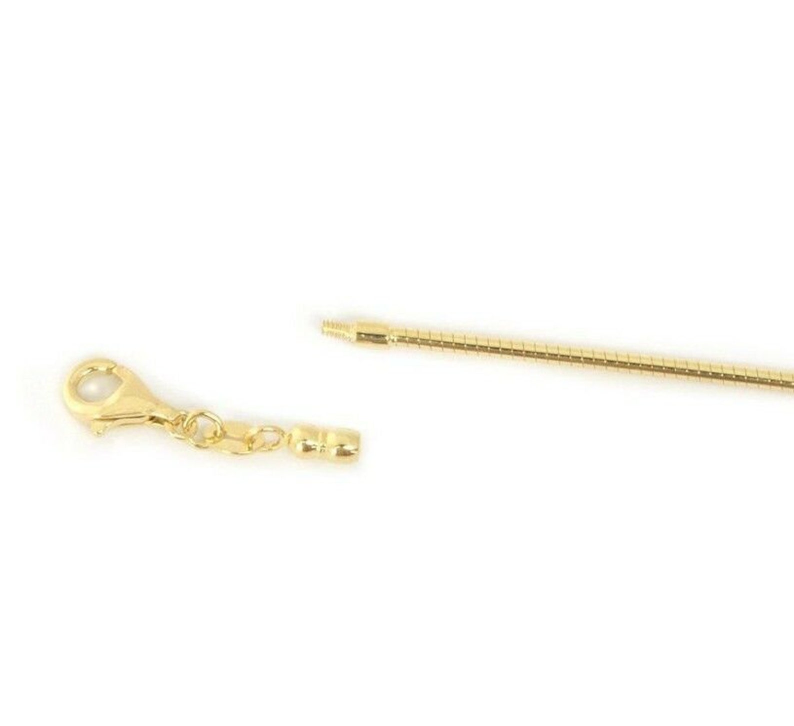 1.5mm Round Omega Chain Necklace Real Solid 14K Yellow Gold - Etsy