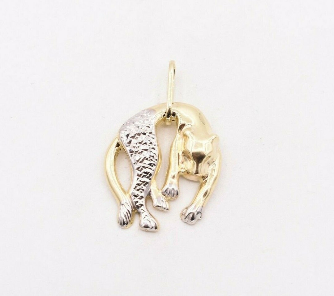 1.5 Panther Head Body Diamond Cut Pendant Two-tone Real - Etsy