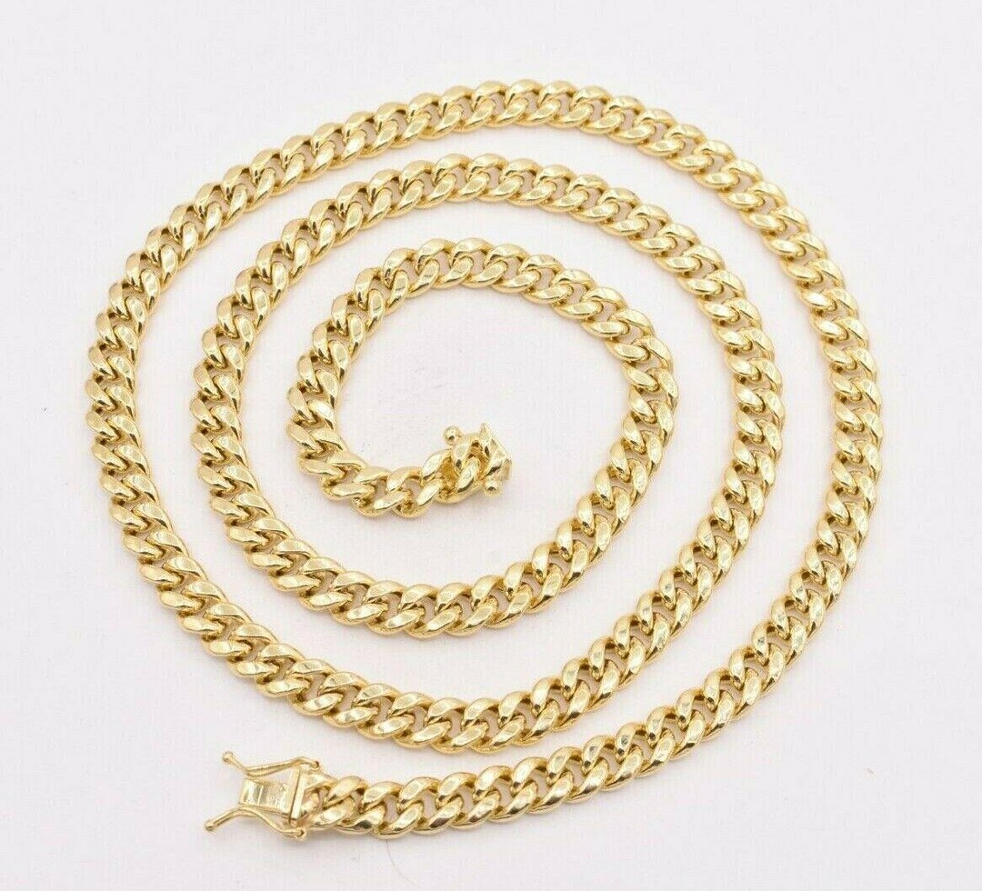 6mm Mens Miami Cuban Royal Link Chain Necklace Box Clasp Real 10K ...