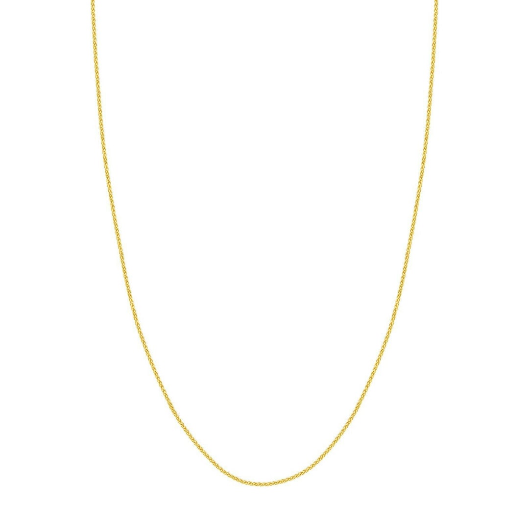 1.65mm Round Wheat Chain Necklace Real 14K Yellow Gold - Etsy