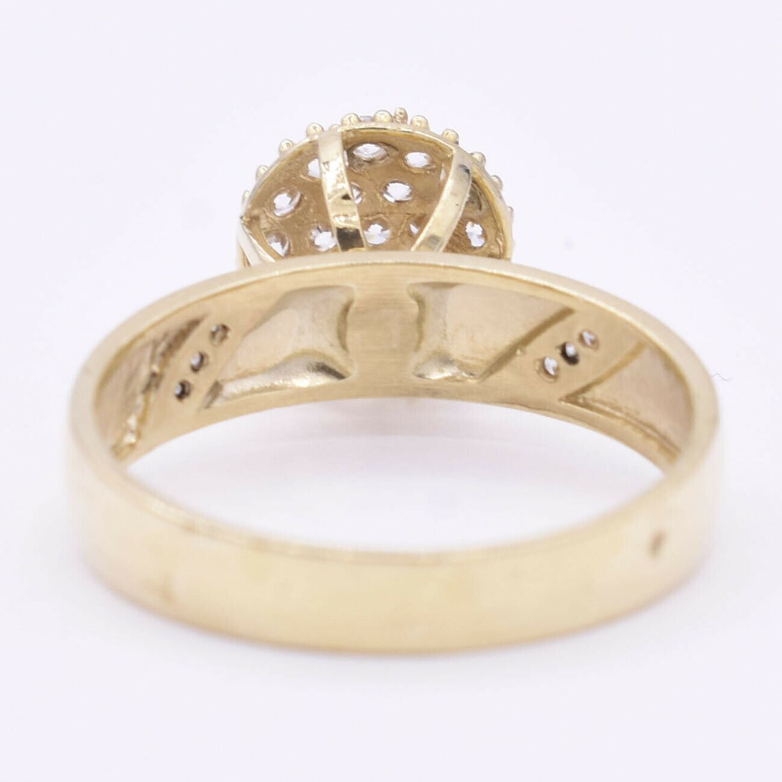 Women's Full Round CZ Engagement Ring Real Solid 10K - Etsy