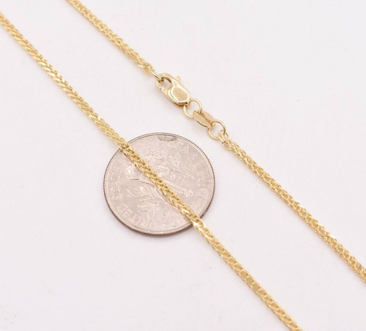 1.8mm Square Wheat Woven Chain Necklace Real Solid 14K Yellow - Etsy