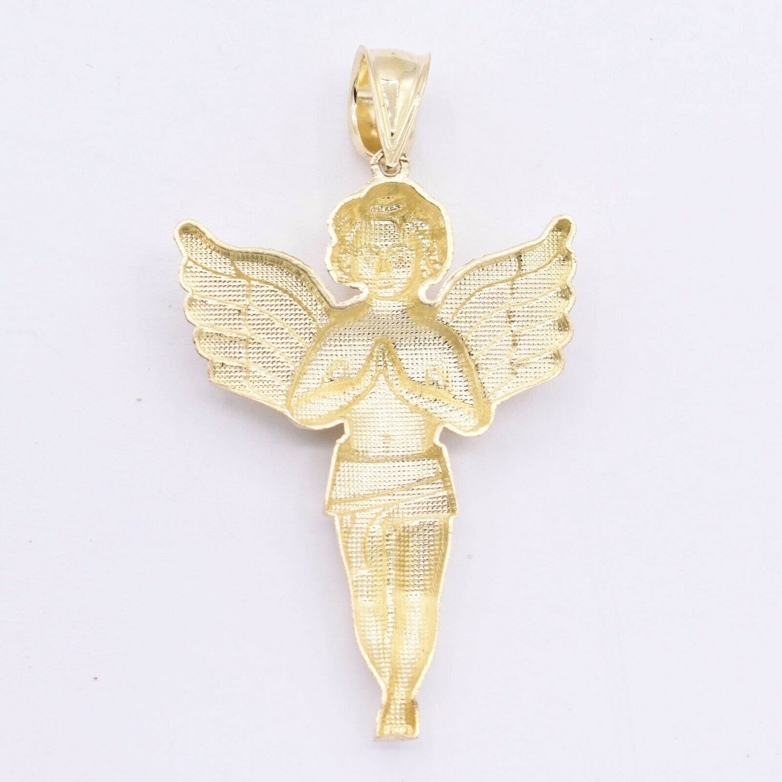 Praying Baby Angel Diamond Cut Pendant Real Solid 10K Yellow - Etsy