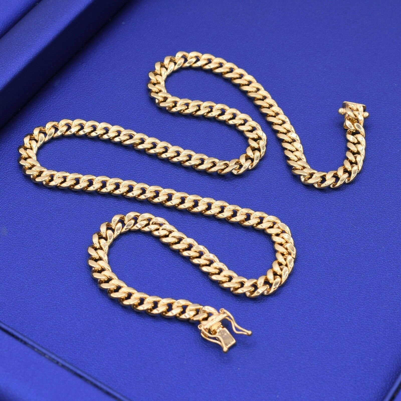 6mm Miami Cuban Royal Link Chain Necklace Box Clasp Real 10K - Etsy