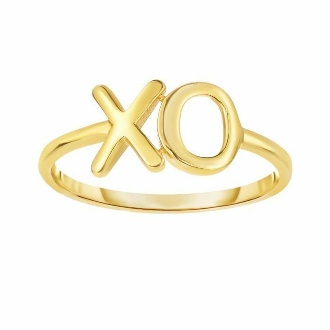 Size 7 Polished XO Ring 14K Yellow Gold 1.3gr - Etsy