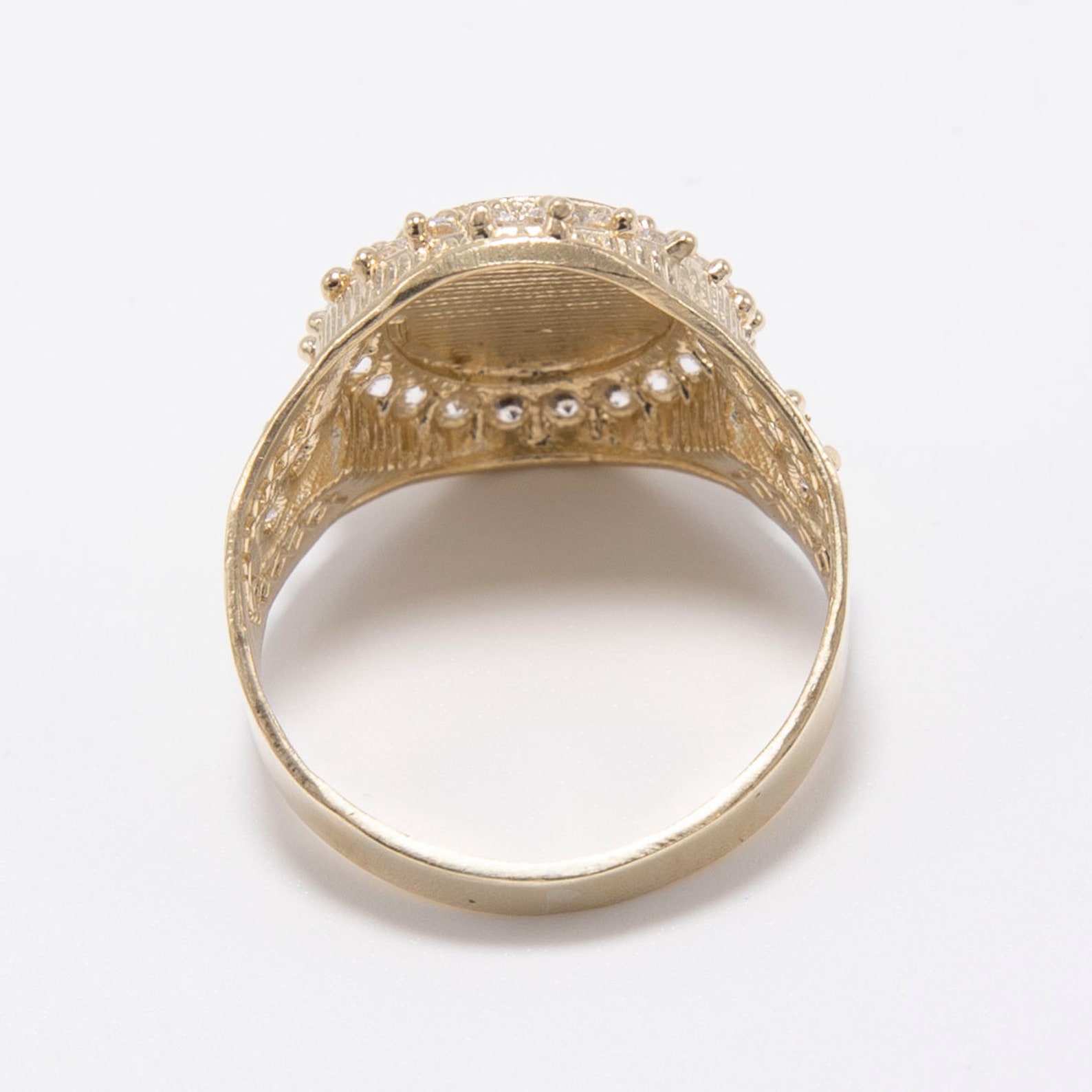 CZ Zodiac Sign Signet Ring Real 10K Yellow Gold All Sizes - Etsy