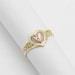 Kids Textured Framed Heart Ring Real 10K Yellow Rose Gold Size 3 - Etsy