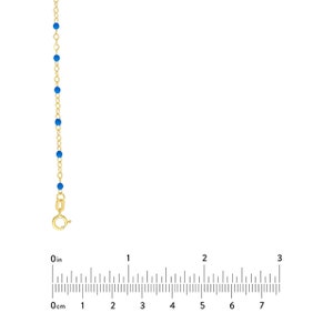 2mm Cobalt Blue Enamel Bead Station Chain Real 14K Yellow Gold 18" - Etsy