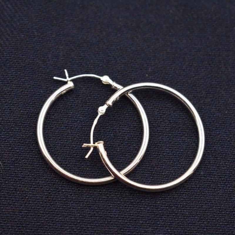Thick Silver Hoops 4 - Etsy