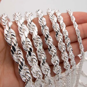 Silver Rope Chain - Etsy
