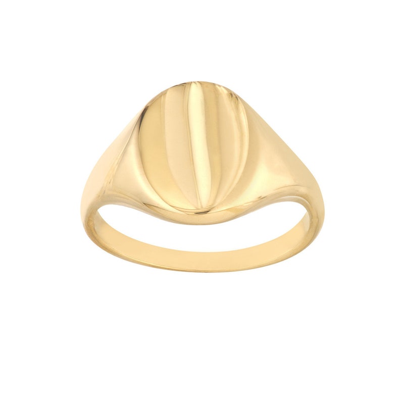 Signet Mini Oval Ring Real 14K Yellow Gold All Sizes - Etsy