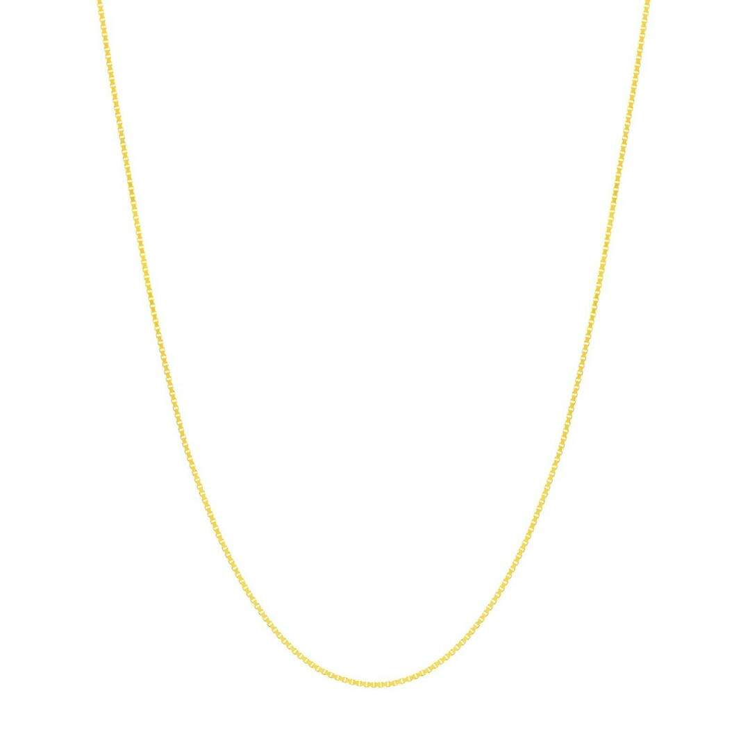 0.55mm Italian Square Box Chain Necklace Real 14K Yellow Gold - Etsy