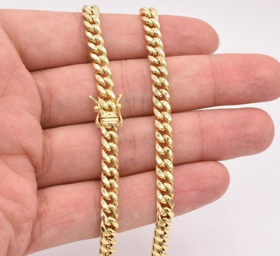 6mm Mens Miami Cuban Royal Link Chain Necklace Box Clasp Real | Etsy