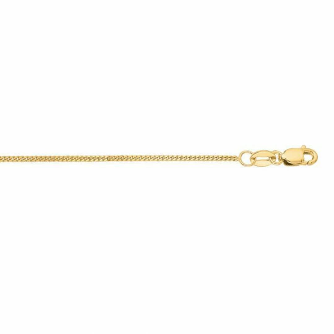 1.0mm Diamond Cut Gourmette Chain Necklace Real 10K Yellow Gold - Etsy
