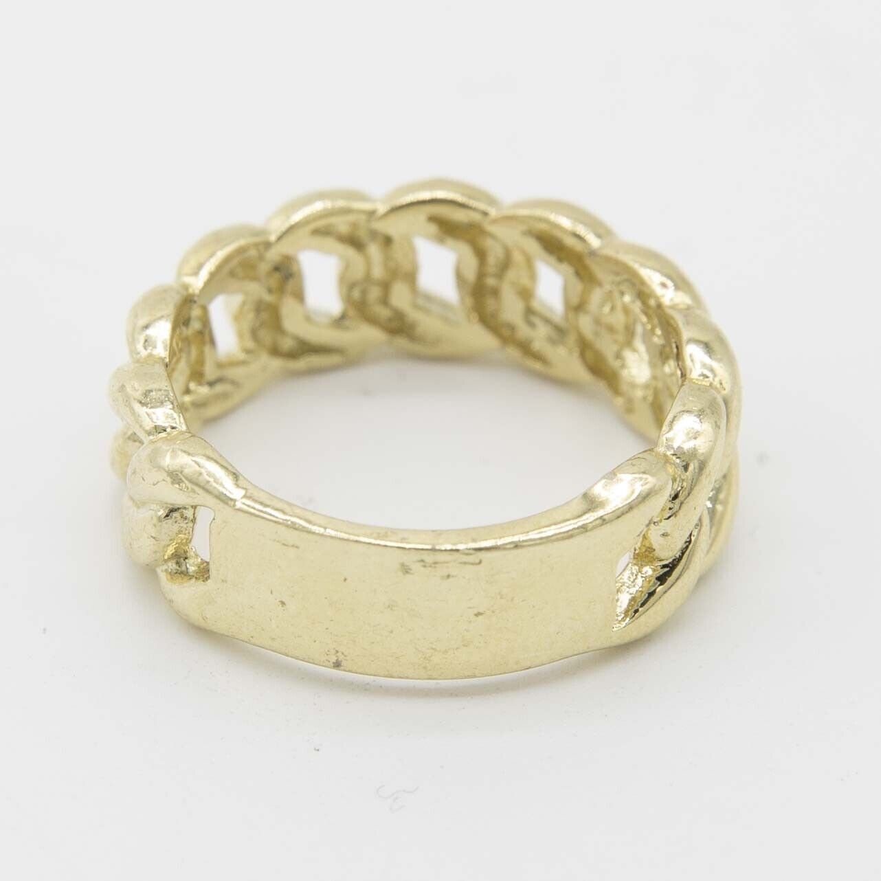 Unisex Miami Cuban Link Ring Real Solid 10K Yellow Gold Size 8 - Etsy