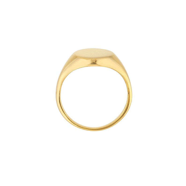 Signet Mini Oval Ring Real 14K Yellow Gold All Sizes - Etsy