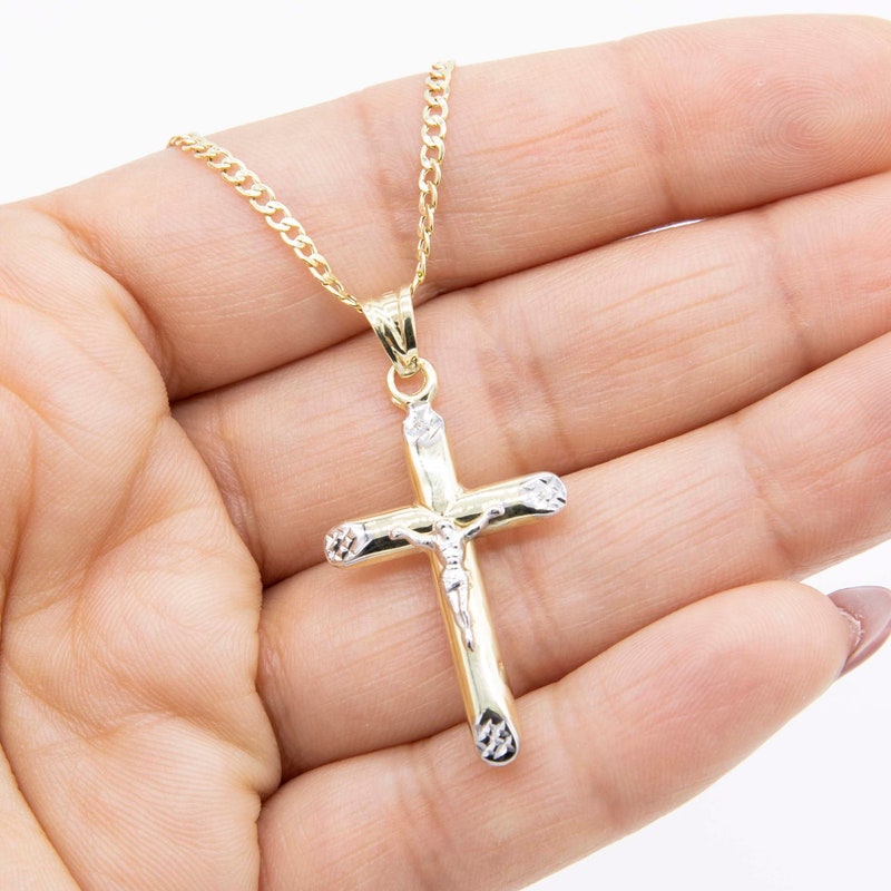 Jesus Cross Gold Chain - Etsy