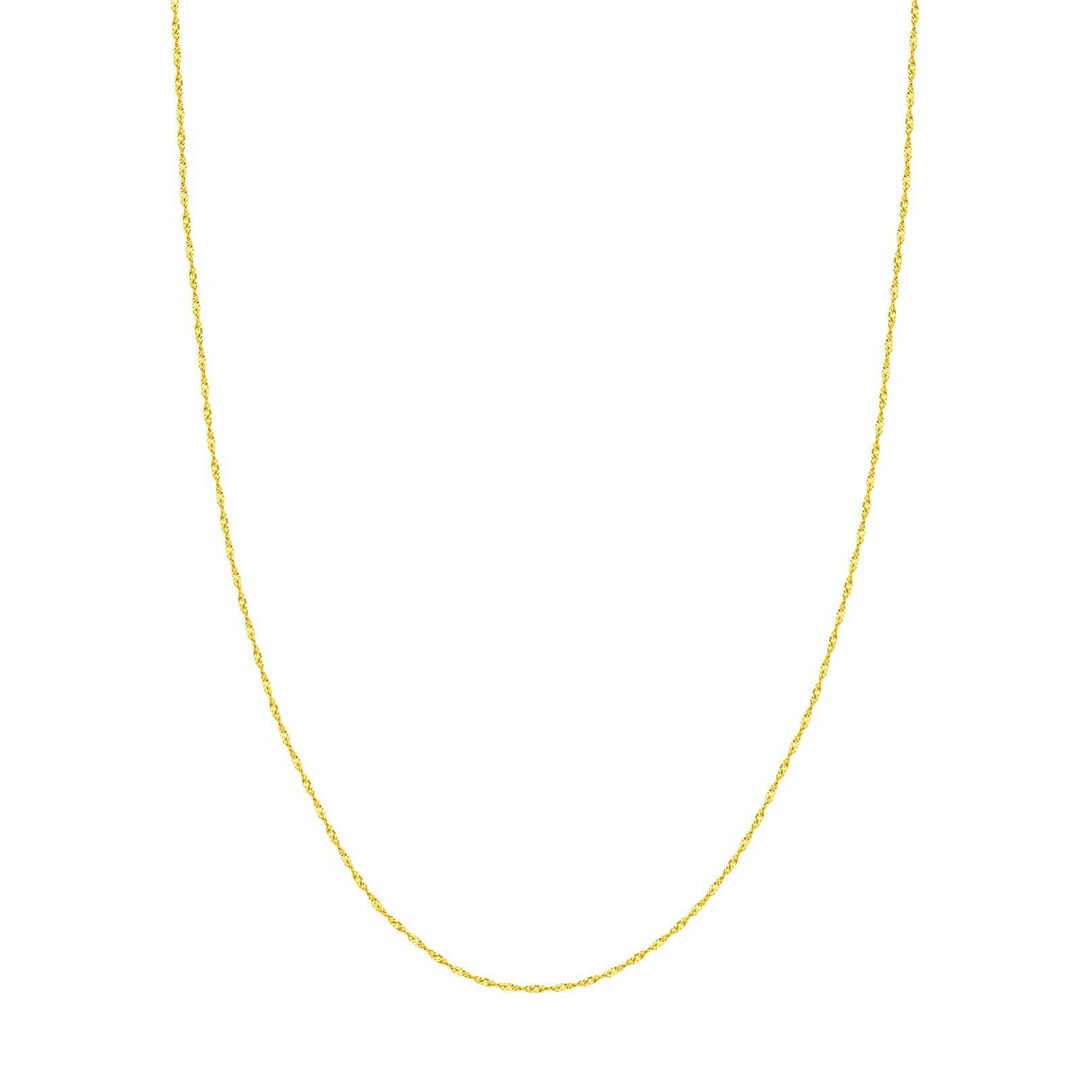 1.15mm Singapore Twisted Sparkle Chain Necklace Real 14K Yellow Gold - Etsy