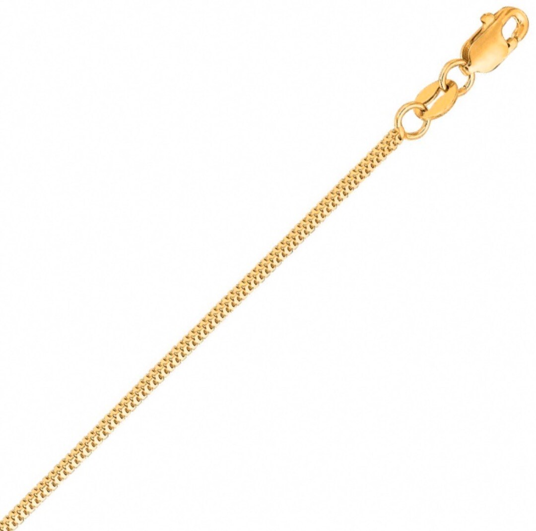 1.1mm Milano Gourmet Chain Necklace Real 14K Yellow Gold - Etsy