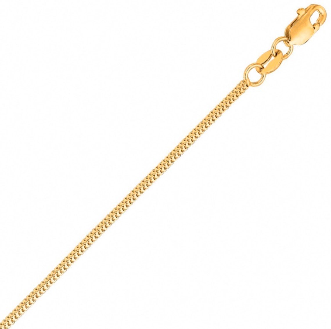 1.1mm Milano Gourmet Chain Necklace Real 14K Yellow Gold - Etsy