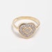 Two-tone Heart Ring Real 10K Yellow White Gold Size 6.5 - Etsy
