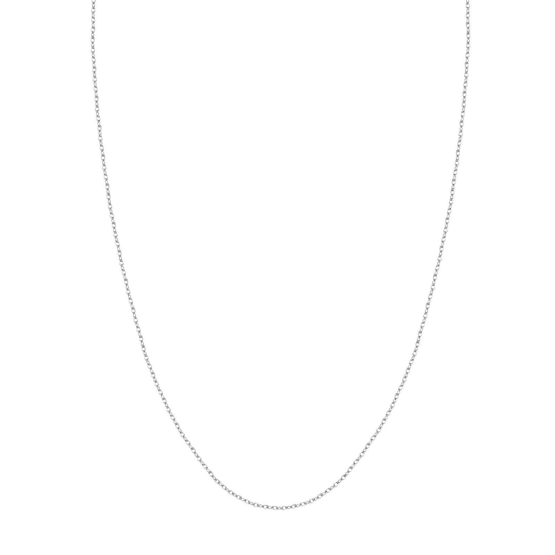 1.2mm Pendant Rope Chain With Spring Ring Clasp Real 14K White Gold ALL ...