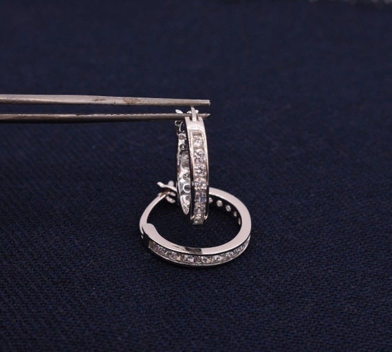 Diamonique hoop earrings store