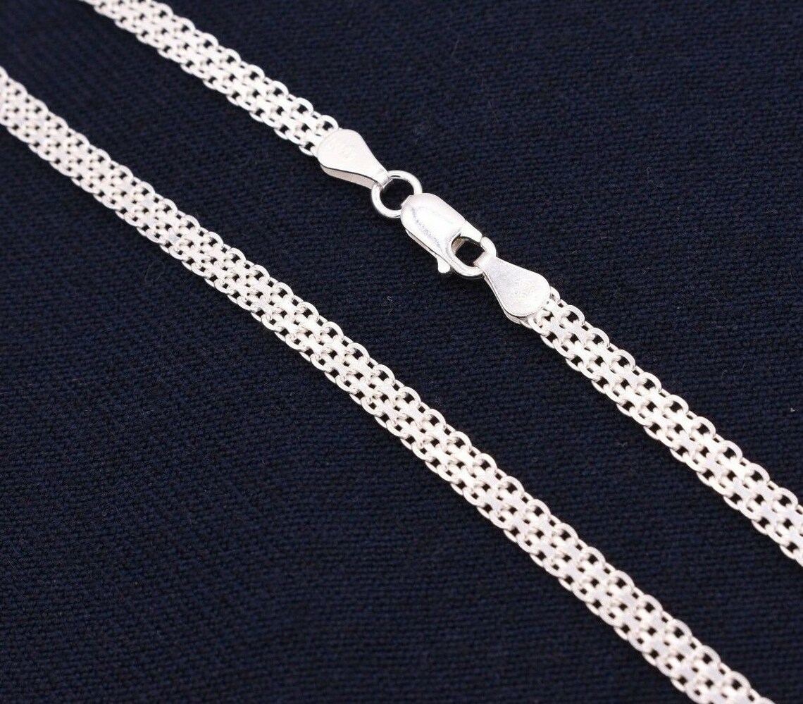 4.5mm Diamond Cut Bismark Bizmark Chain Necklace Real Sterling - Etsy