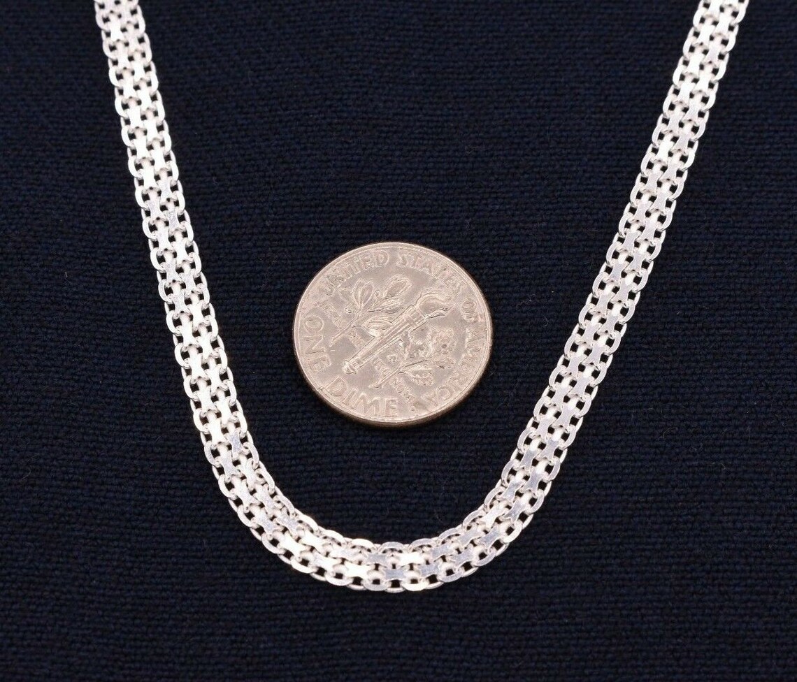 4.5mm Diamond Cut Bismark Bizmark Chain Necklace Real Sterling - Etsy