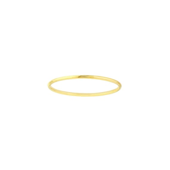 1mm Plain Round Wire Ring Real Solid 14K Yellow Gold - Etsy