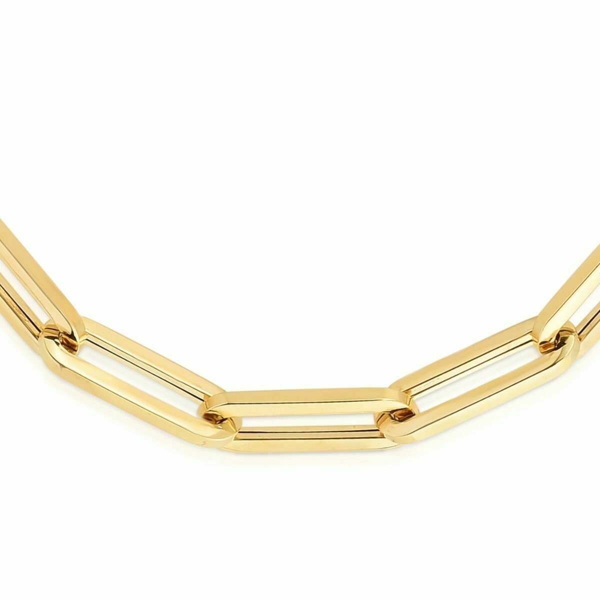 6.1mm Paperclip Link Chain Necklace Real 14K Yellow Gold - Etsy