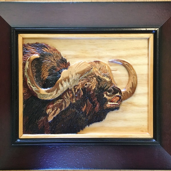 Buffalo Wood Carving - Etsy