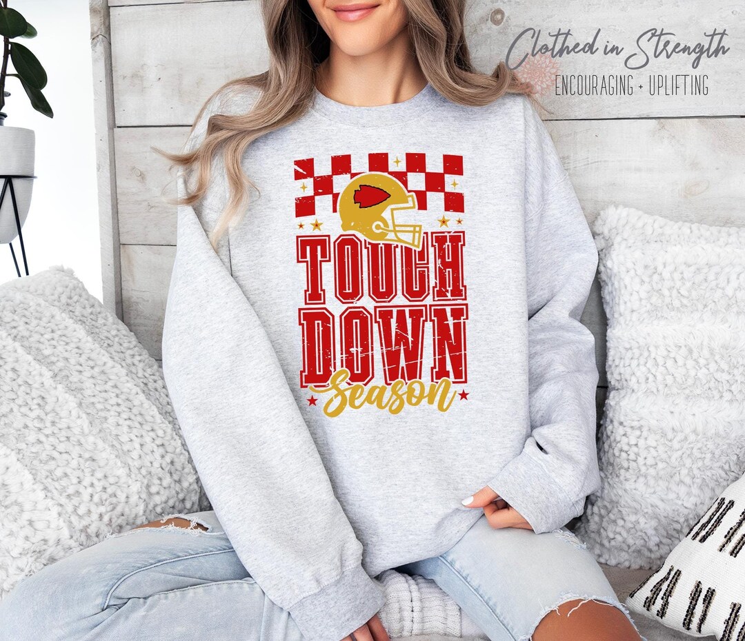 Touchdown Season, Kansas City Football Graphic Crew Neck Sweatshirt ...