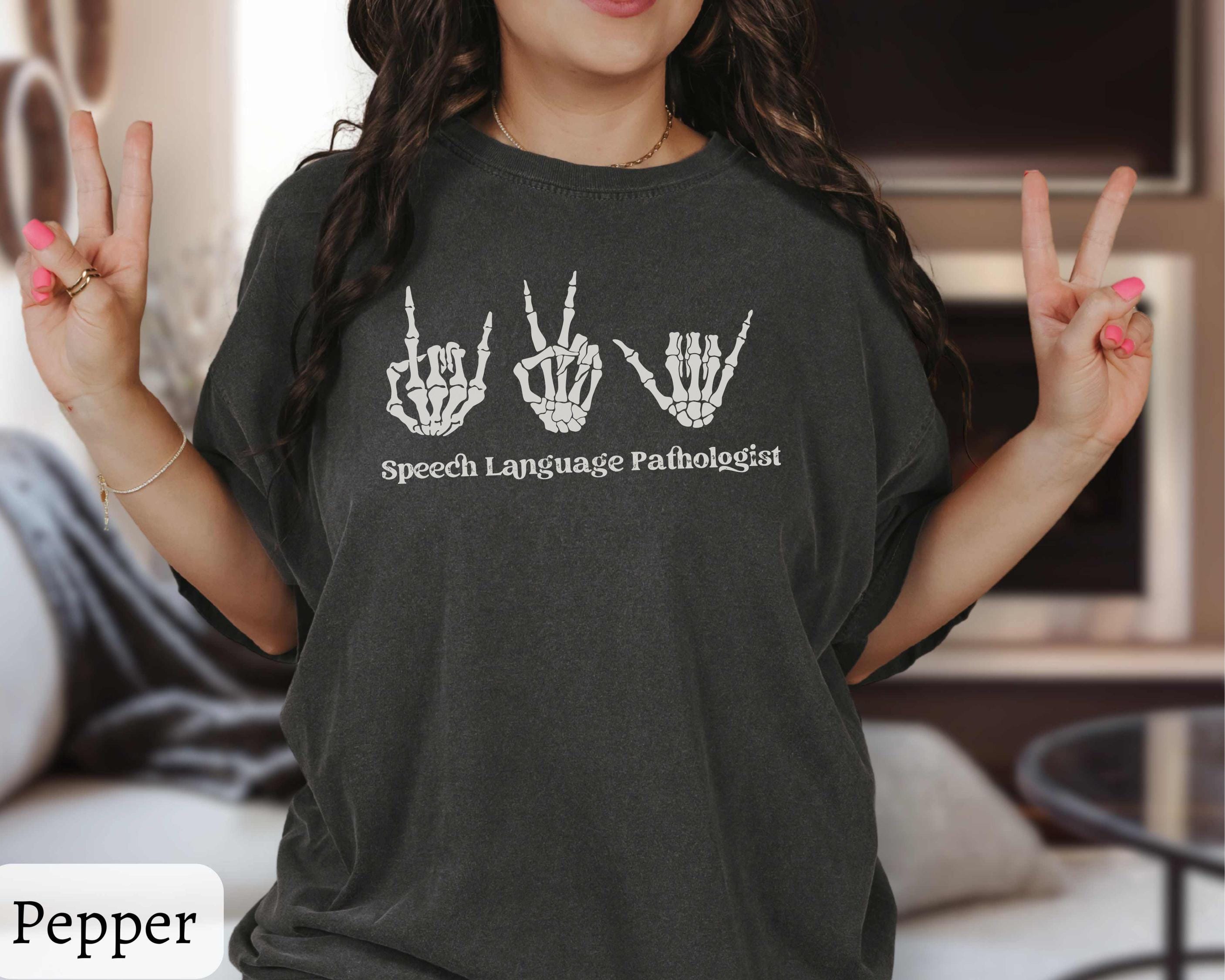 Comfort Colors® Halloween Speech Language Pathologist Shirt, Skeleton ...